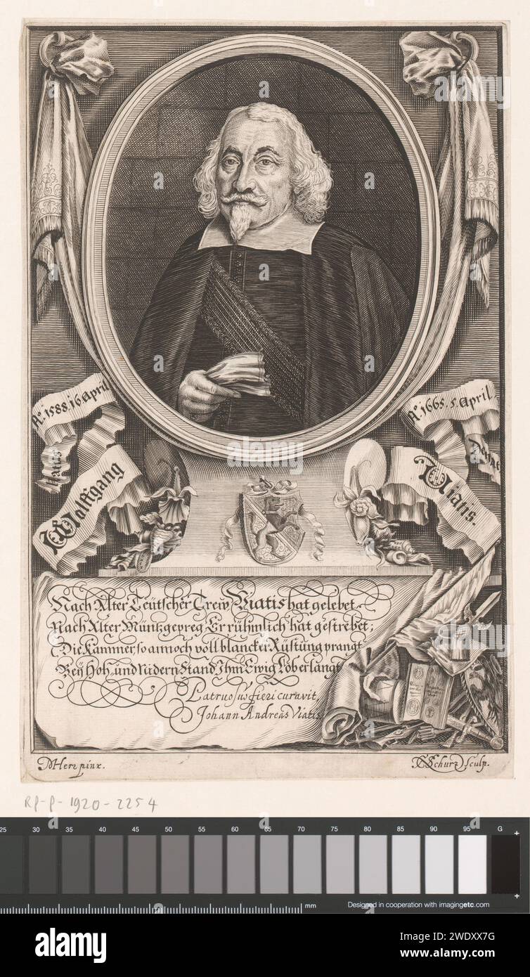 PortraT van Wolffgang Viatis, Cornelis Nicolaus Schurtz, after Johann ...