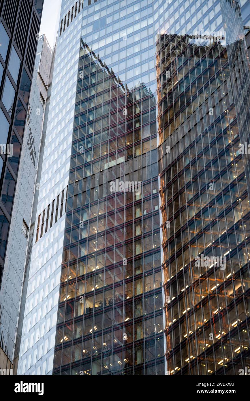 Architectural detail of a commercial building in the financial district ...