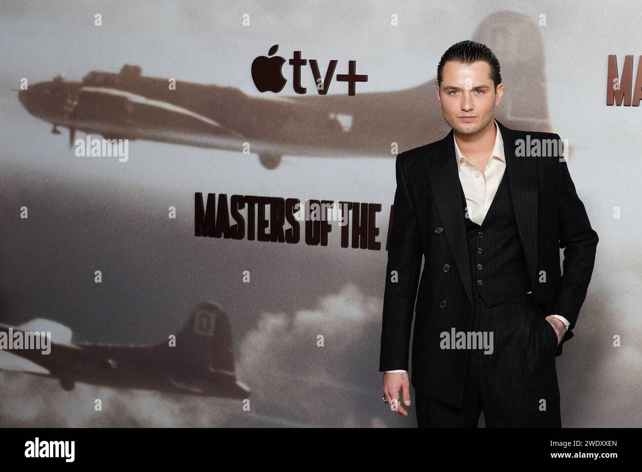 Raff Law attends the UK premiere of Masters of the Air at the ...