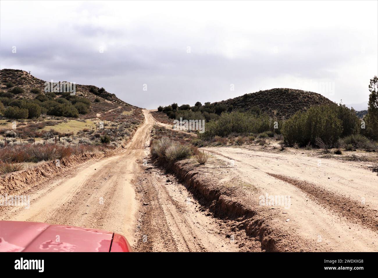 Red suv tackling off road paths in gorman hi-res stock photography and ...