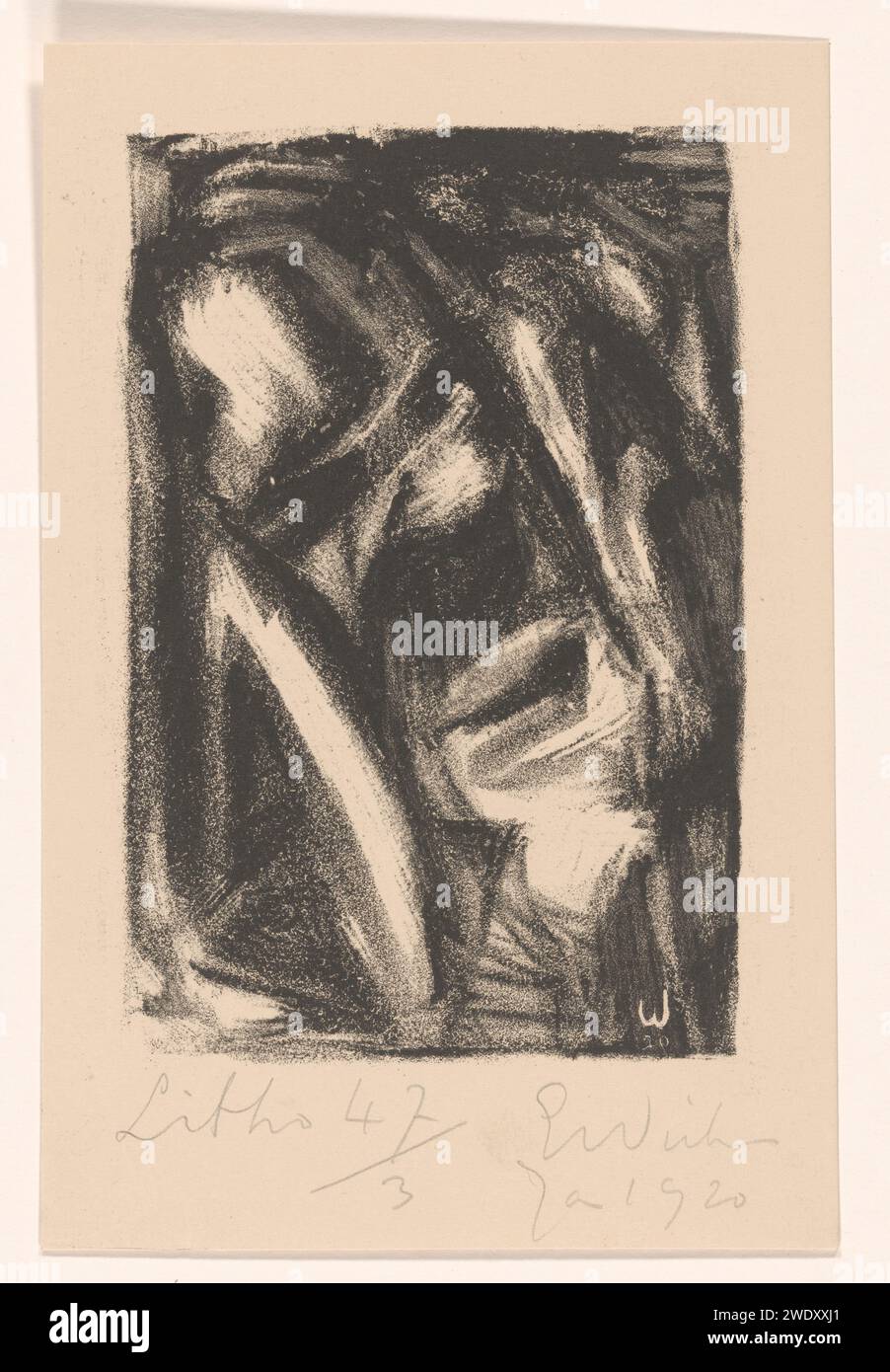 Abstract composition, Erich Wichmann, 1920 print paper Abstract, Non ...