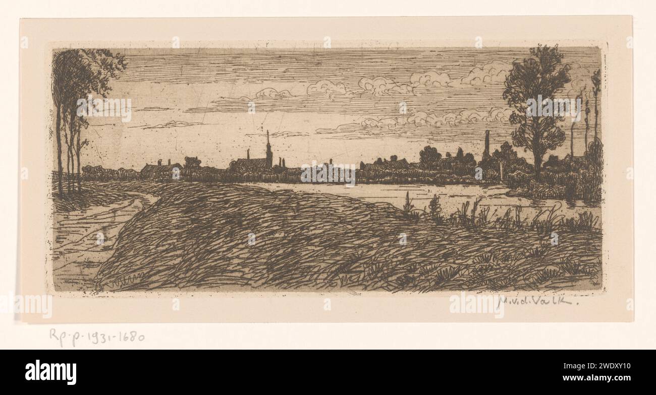 Village on the Vecht, Maurits van der Valk, 1867 - 1931 print paper ...