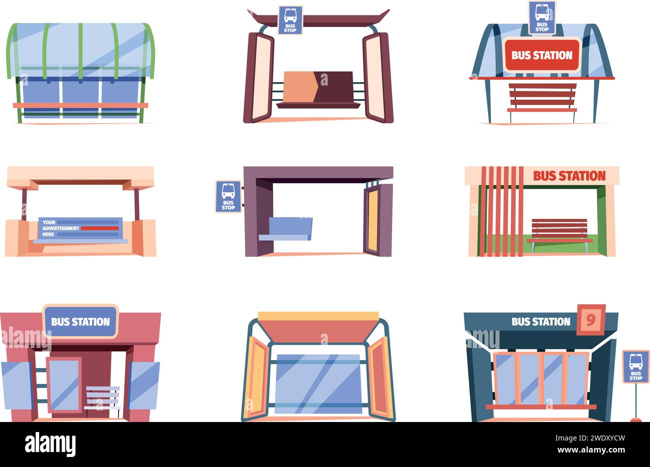 Bus station passengers waiting bus Cut Out Stock Images & Pictures - Alamy