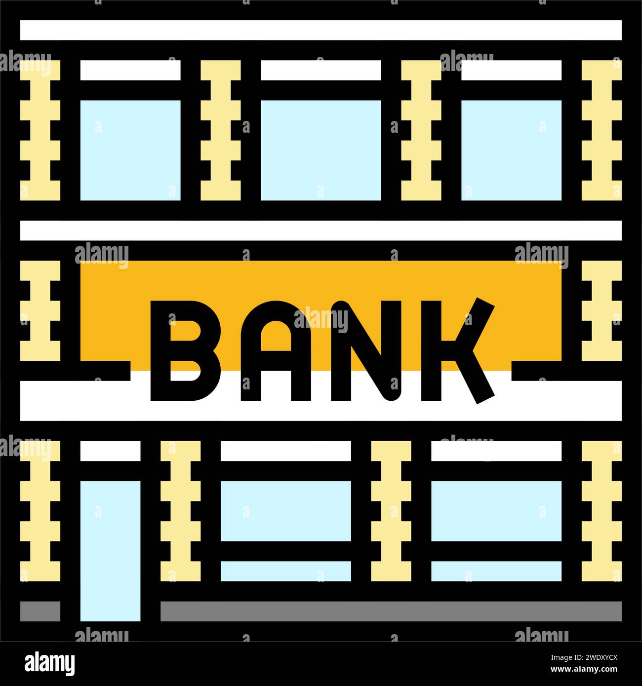 financial bank building color icon vector illustration Stock Vector ...