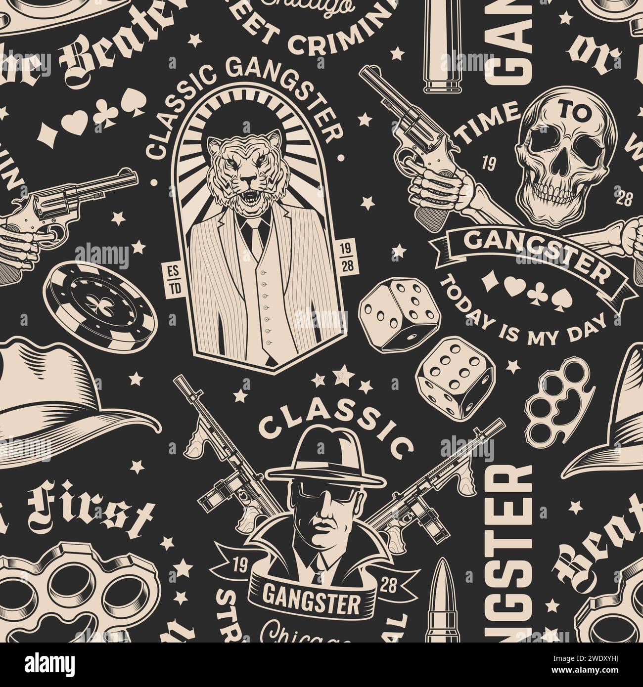 Tiger skeleton Stock Vector Images - Alamy