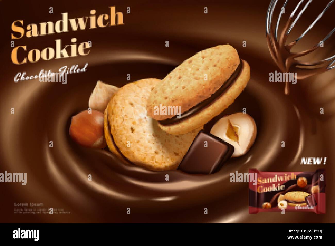 Cookie with nut Stock Vector Images - Alamy
