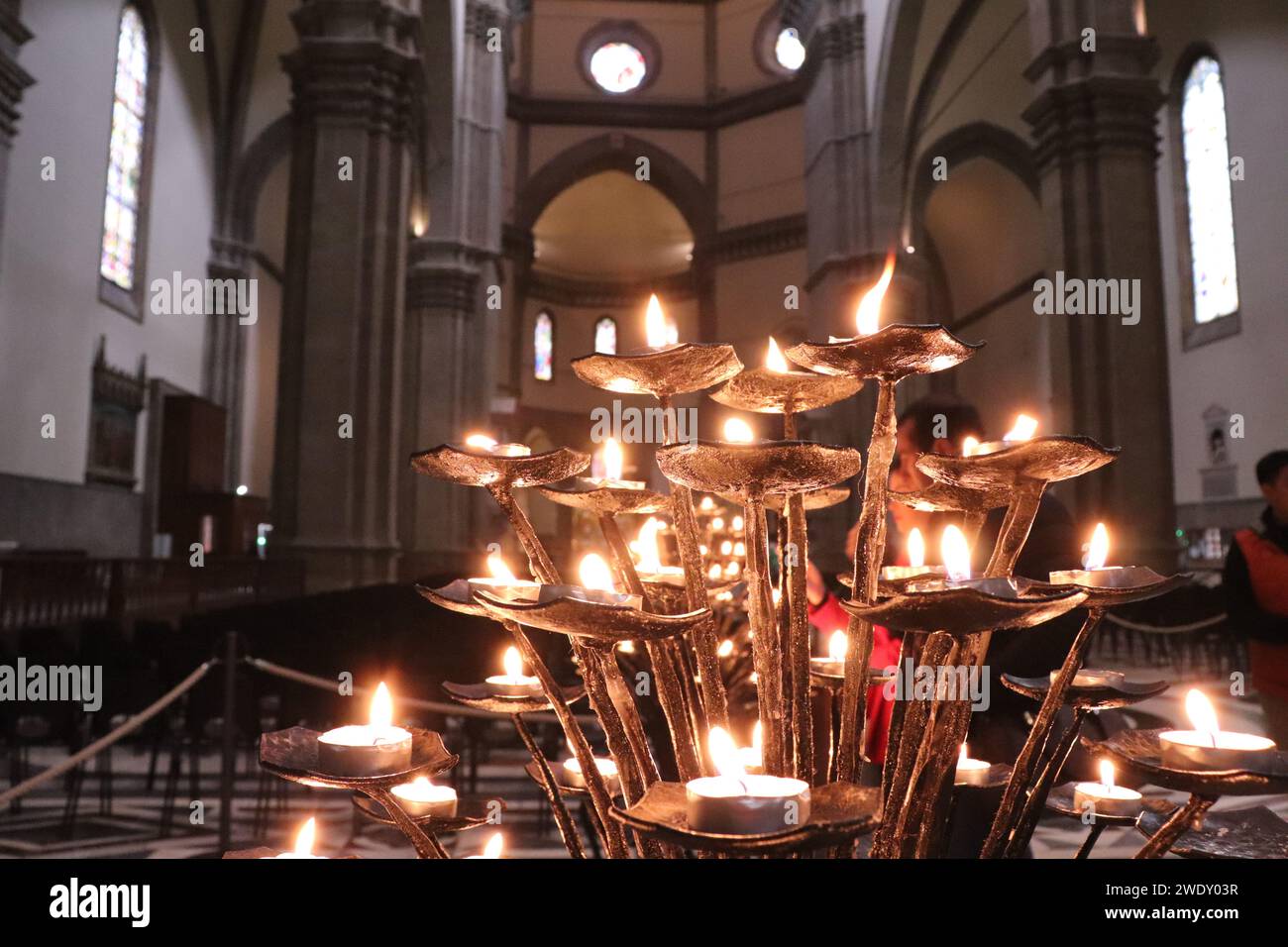 Florence cathedral candle stand hi-res stock photography and images - Alamy