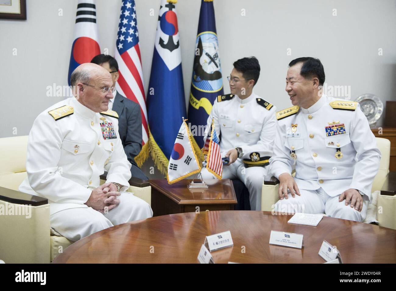 Adm. Mike Gilday Adm. Sim Seung-Seob 2 Stock Photo - Alamy