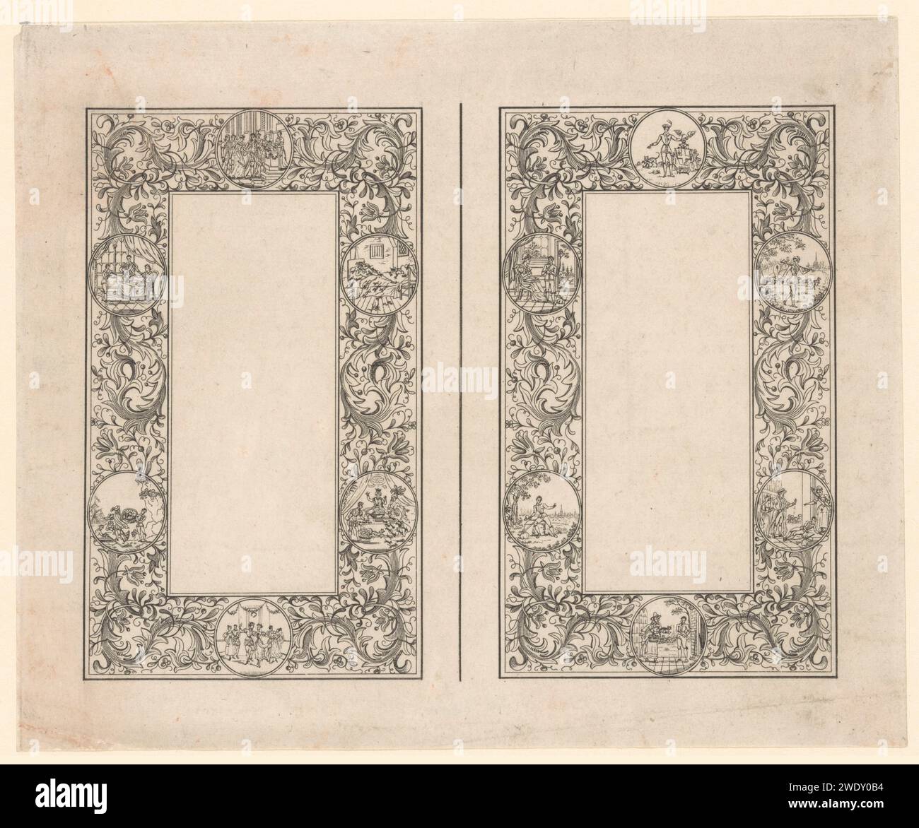 Frames with medallions, anonymous, 1820 - 1840 print Two frames with ...