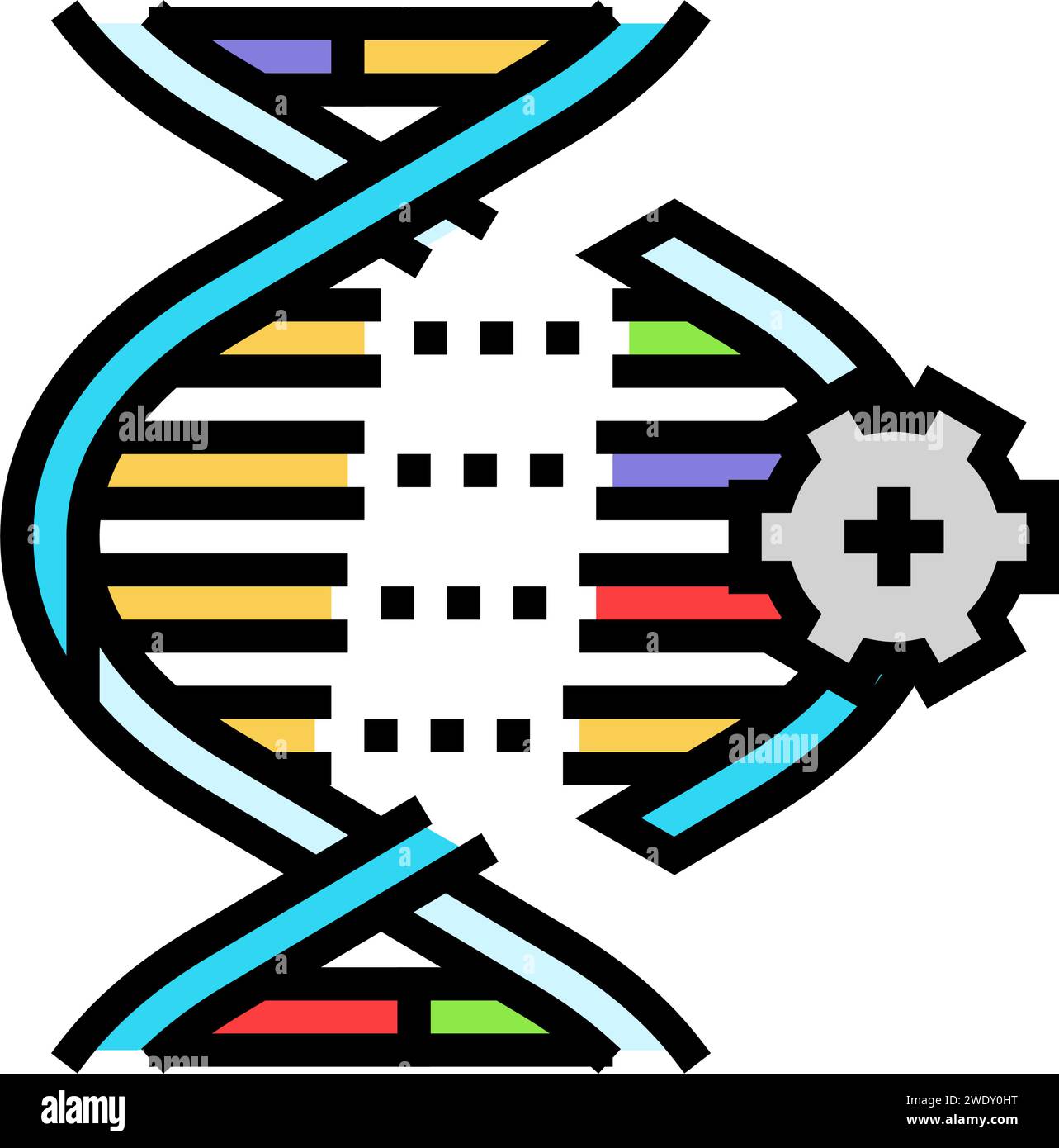 Genetic Modification Cryptogenetics Color Icon Vector Illustration