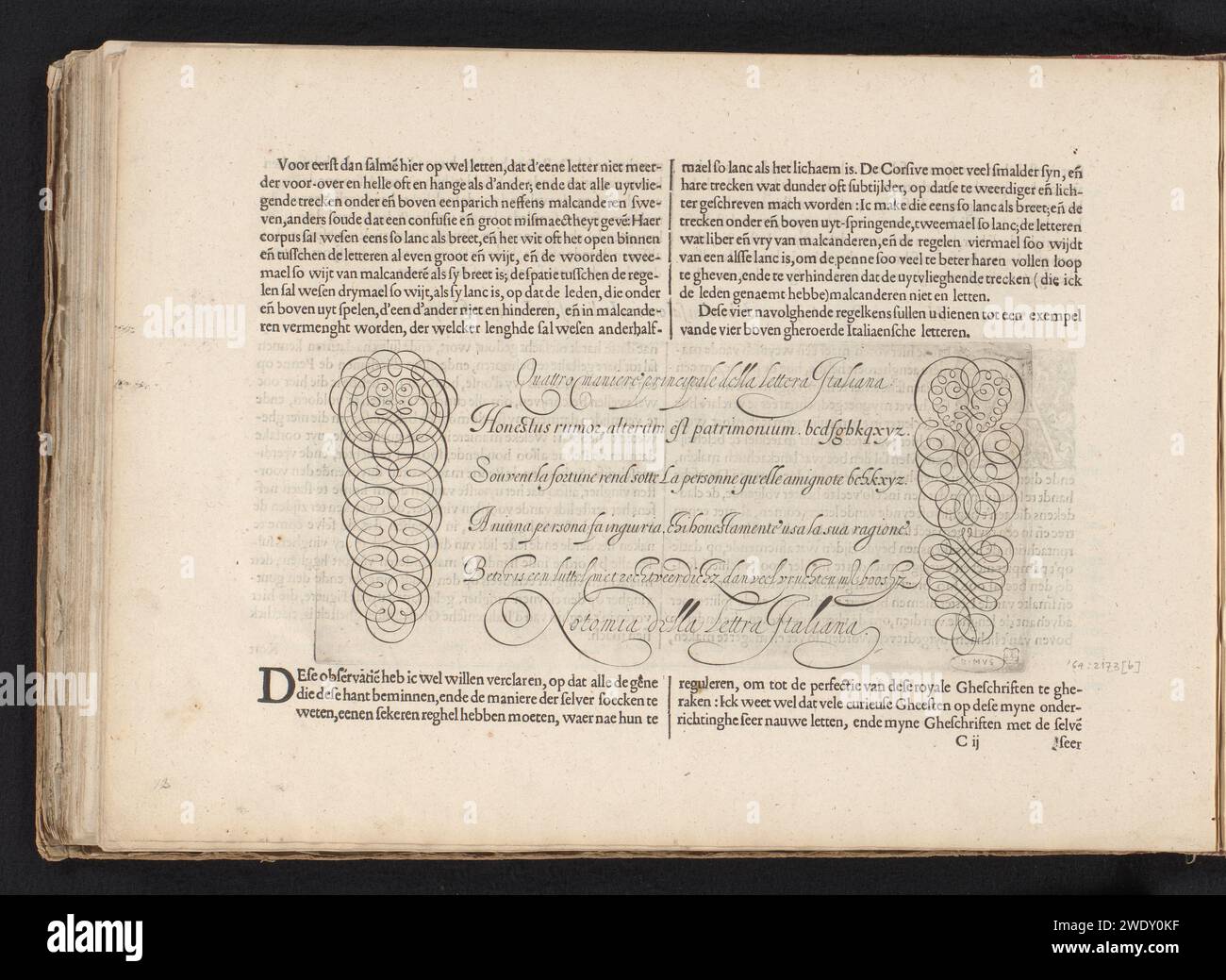 Description of the Italian letter (continued) and a writing example ...