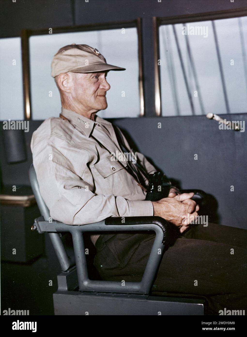 Admiral Marc A. Mitscher, Commander U.S. 8th Fleet, circa in 1946 Stock ...