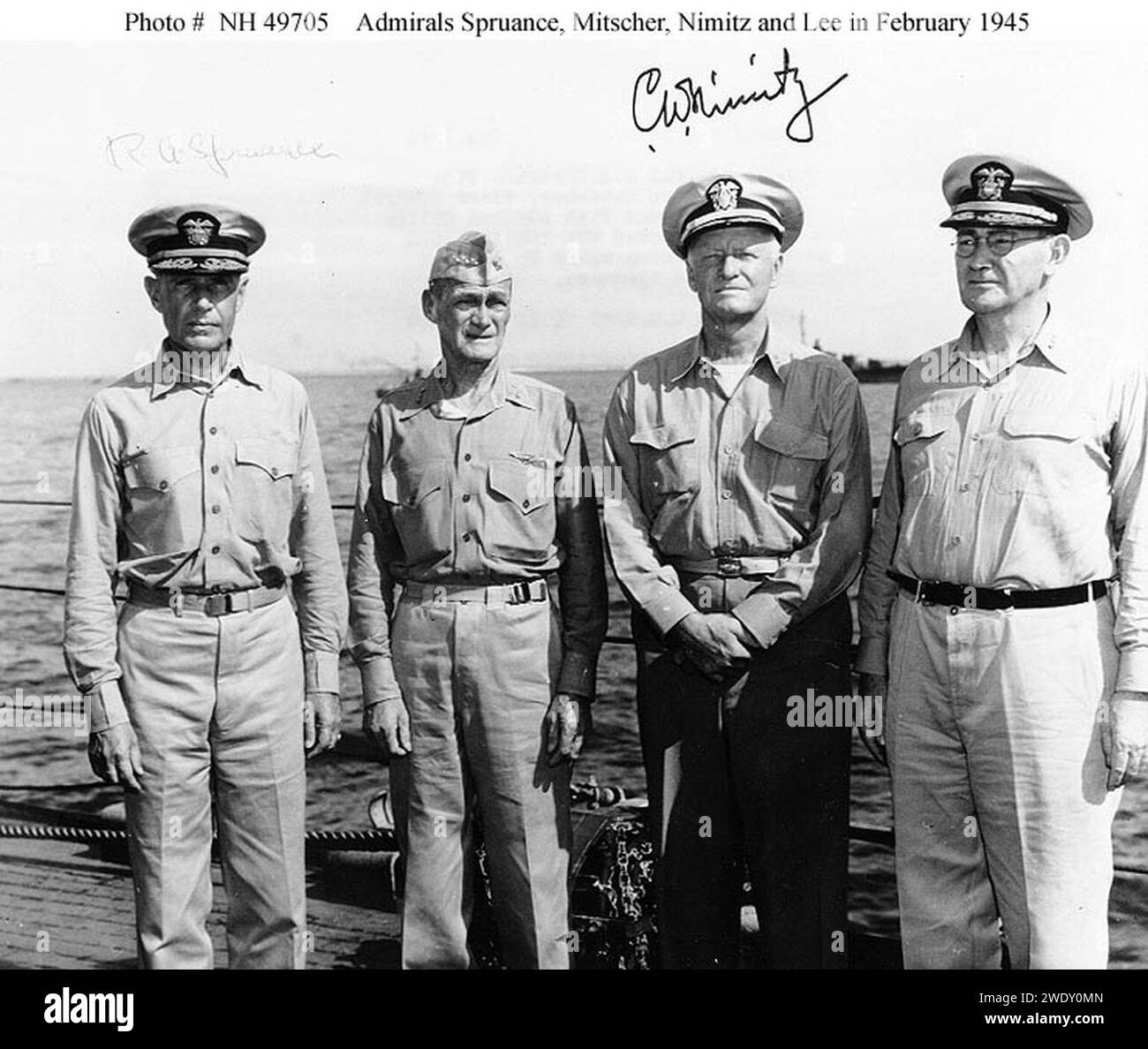 Admiral Raymond A. Spruance, Vice Admiral Marc Mitscher, Fleet Admiral ...