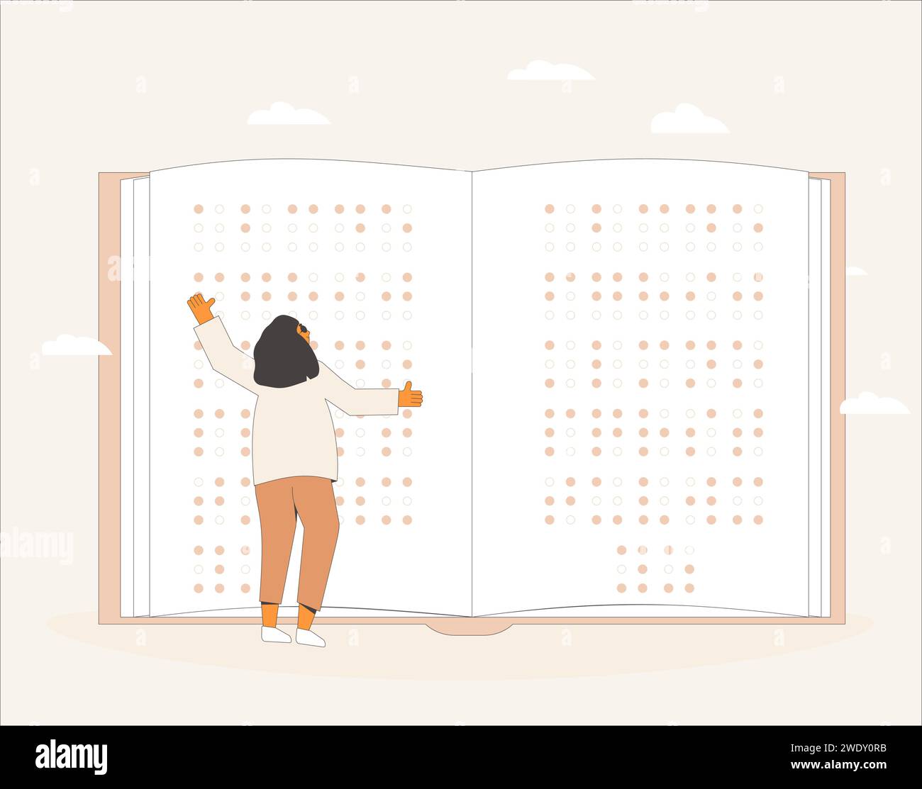 Blind girl reading braille hi-res stock photography and images - Alamy