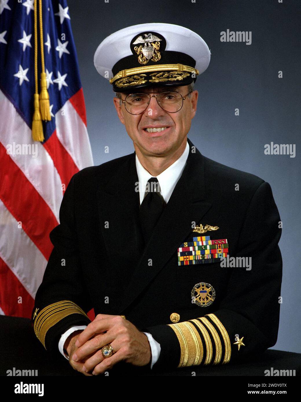 Admiral William Owens, military portrait, 1994 (covered Stock Photo - Alamy