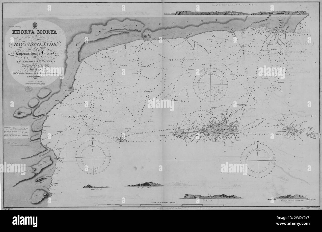 Admiralty Chart No 11 Khorya Morya Bay and Islands, Published 1840 ...