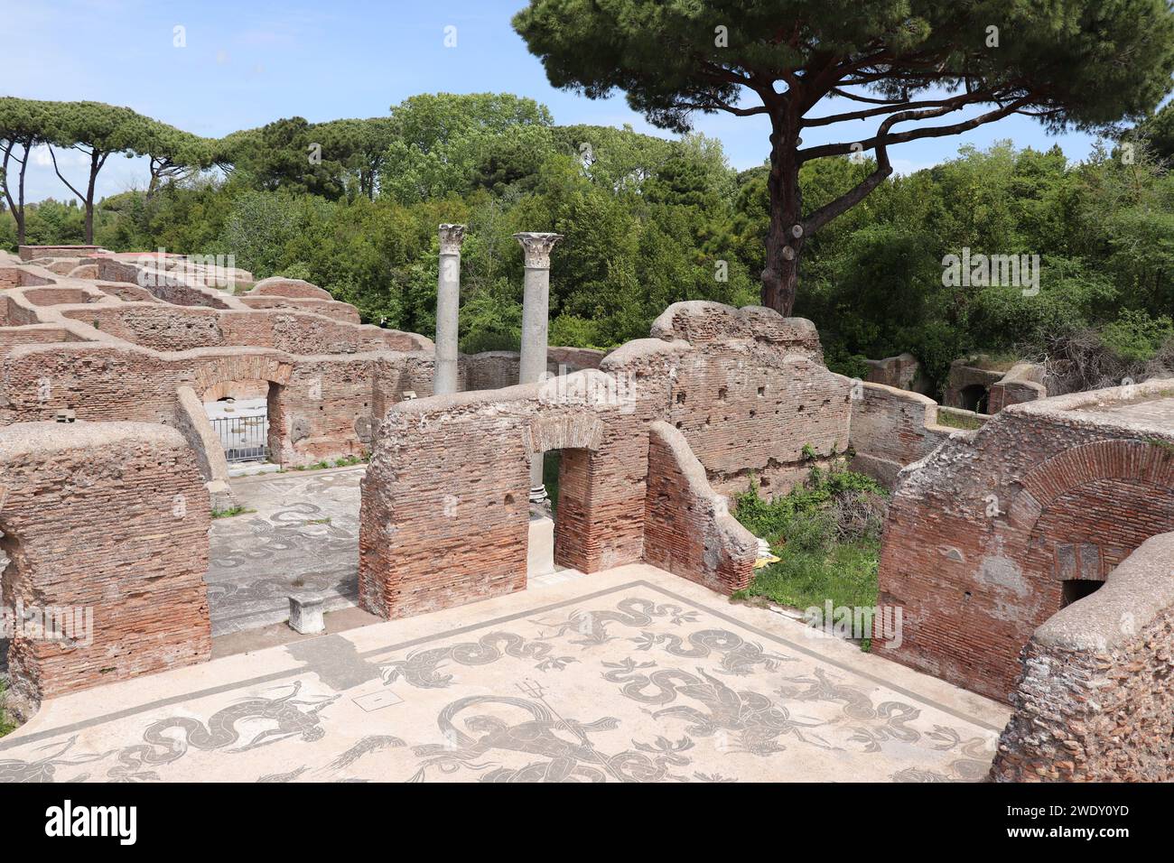 Ancient Roman tile mural scene Stock Photo - Alamy