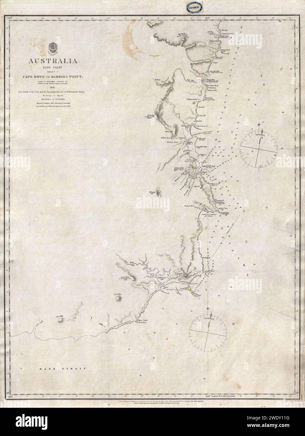 Admiralty Chart No 2141 Australia East Coast Sheet I Cape Howe to ...