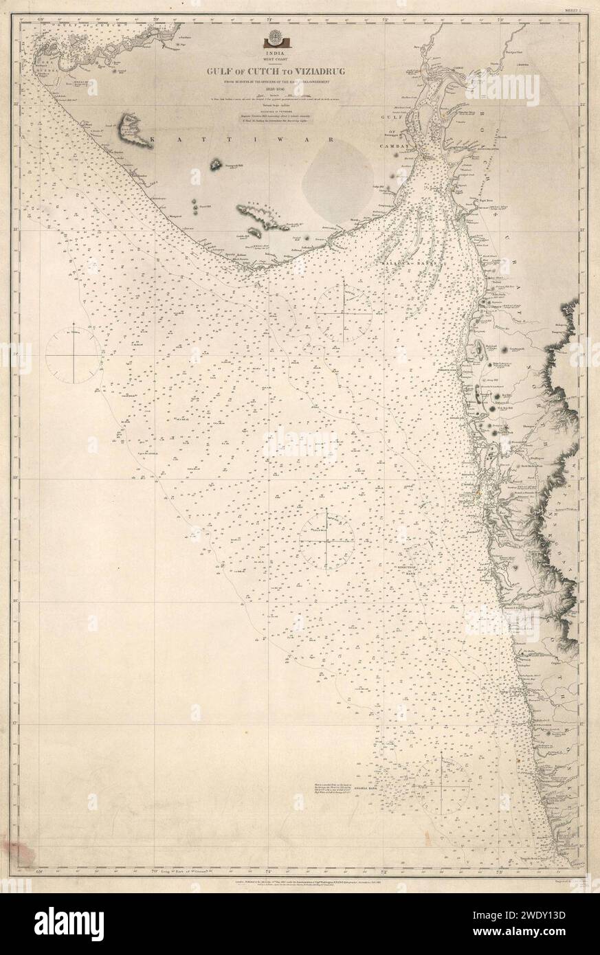 Admiralty Chart No 2736 India. West Coast. Gulf of Cutch to Viziadrug ...