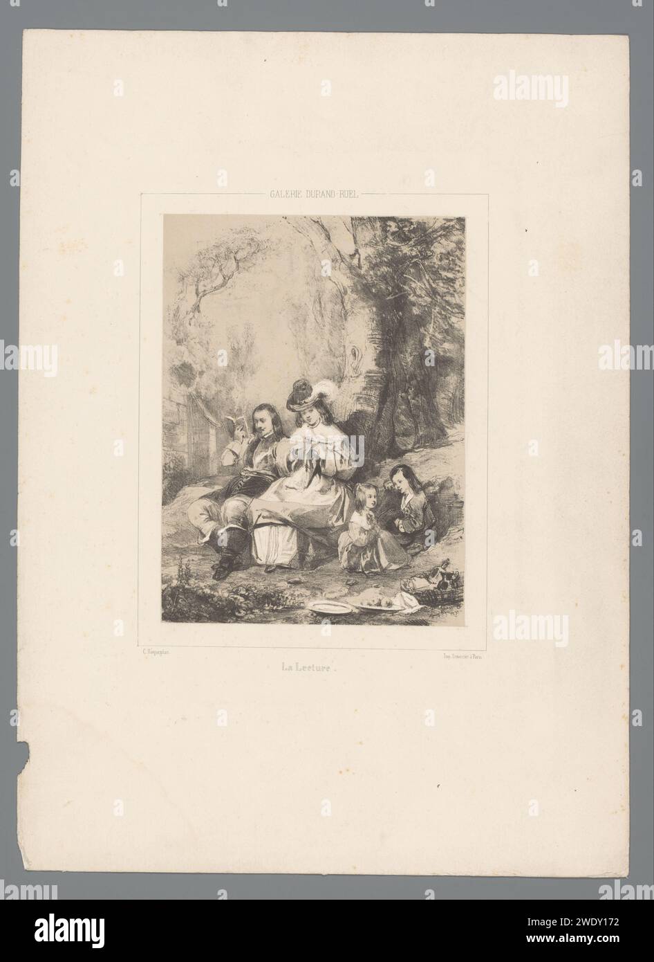 Reading outdoors etching hi-res stock photography and images - Alamy