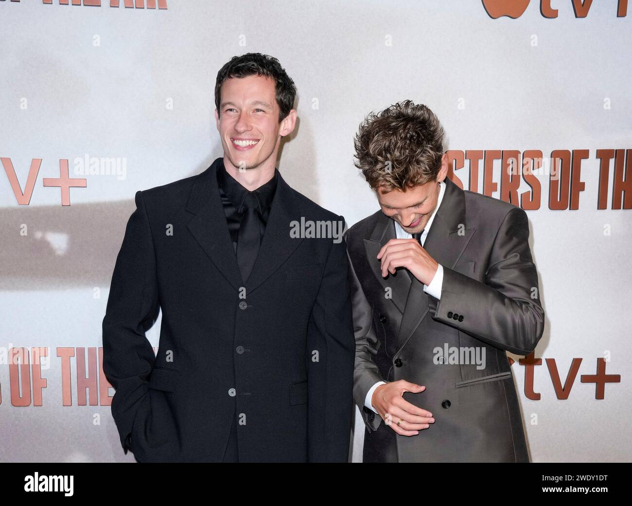 Callum Turner, left, and Austin Butler pose for photographers upon ...
