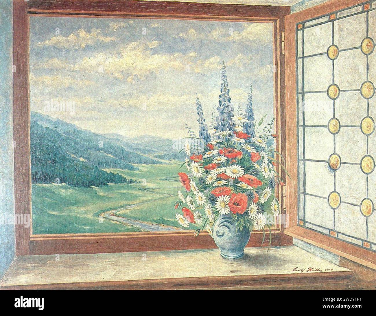 Adolf Hitler - Fruhlingsstrauss im Fenster (1914 Stock Photo - Alamy