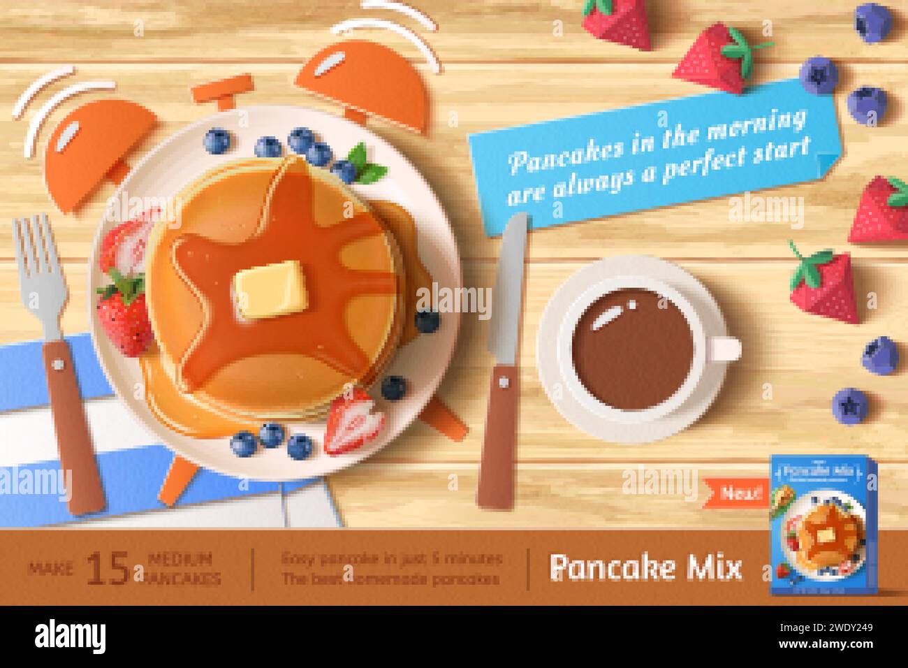 Pancake top view Stock Vector Images - Alamy
