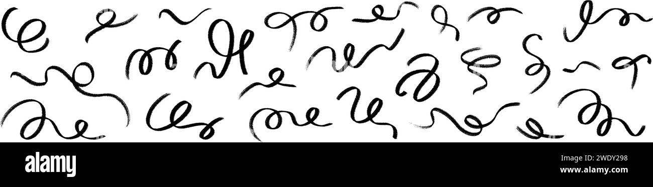 Scribbled arrow doodles, hand drawn with brush, pencil, and marker ...