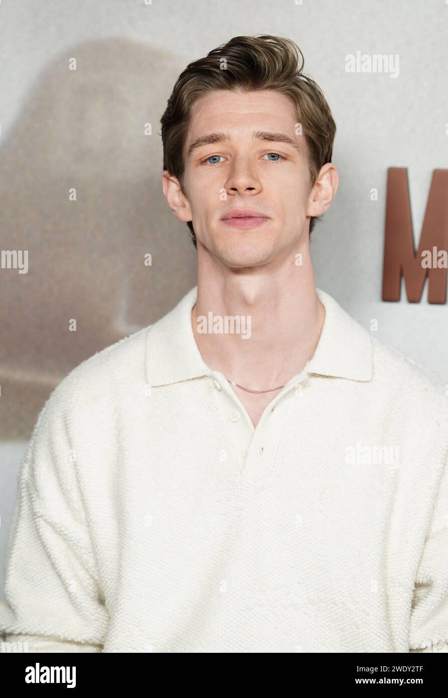 Samuel Jordan attends the UK premiere of Masters of the Air at the ...