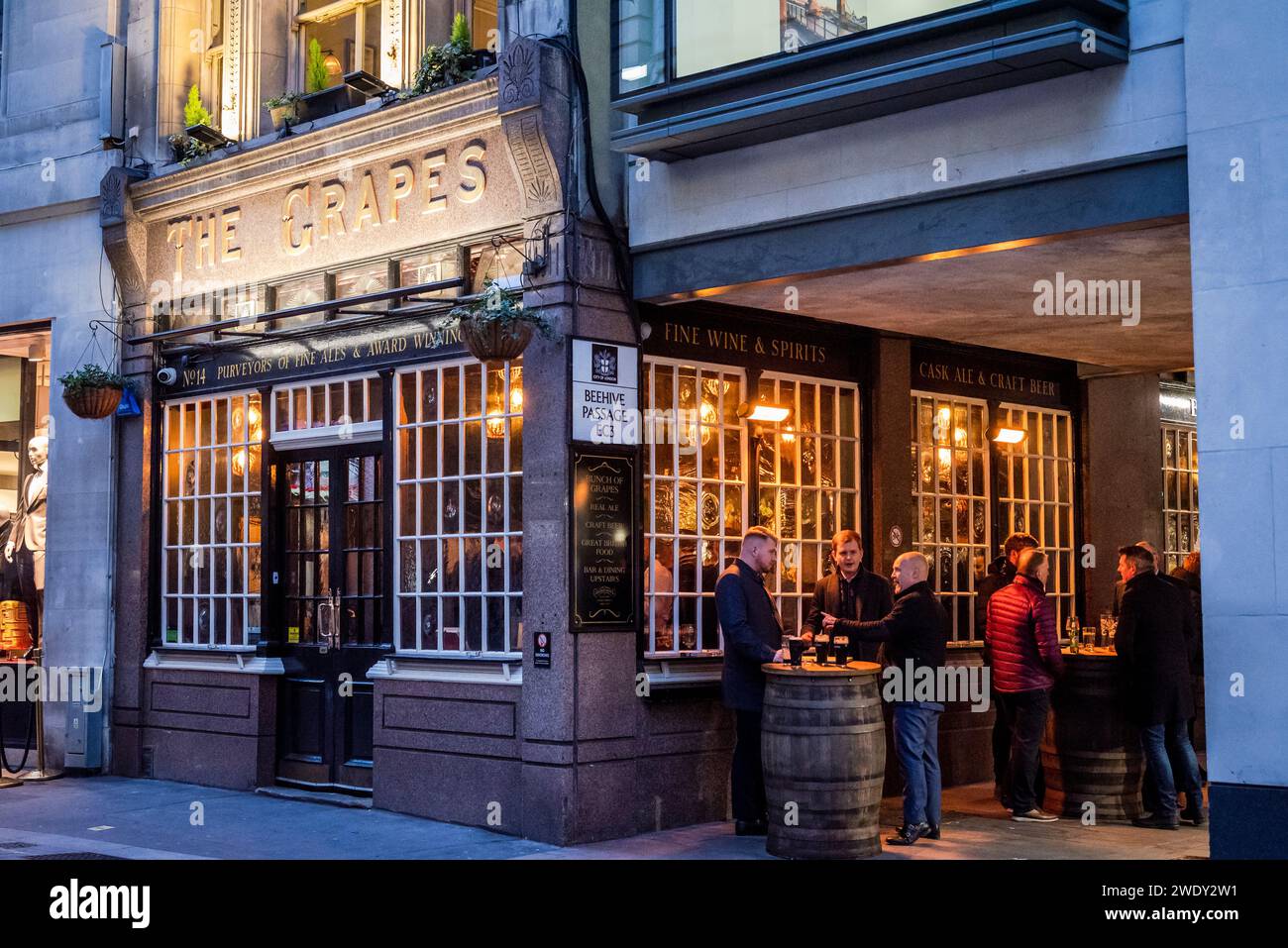 The Grapes pub in EC3 in the City of London, London, England, UK Stock ...