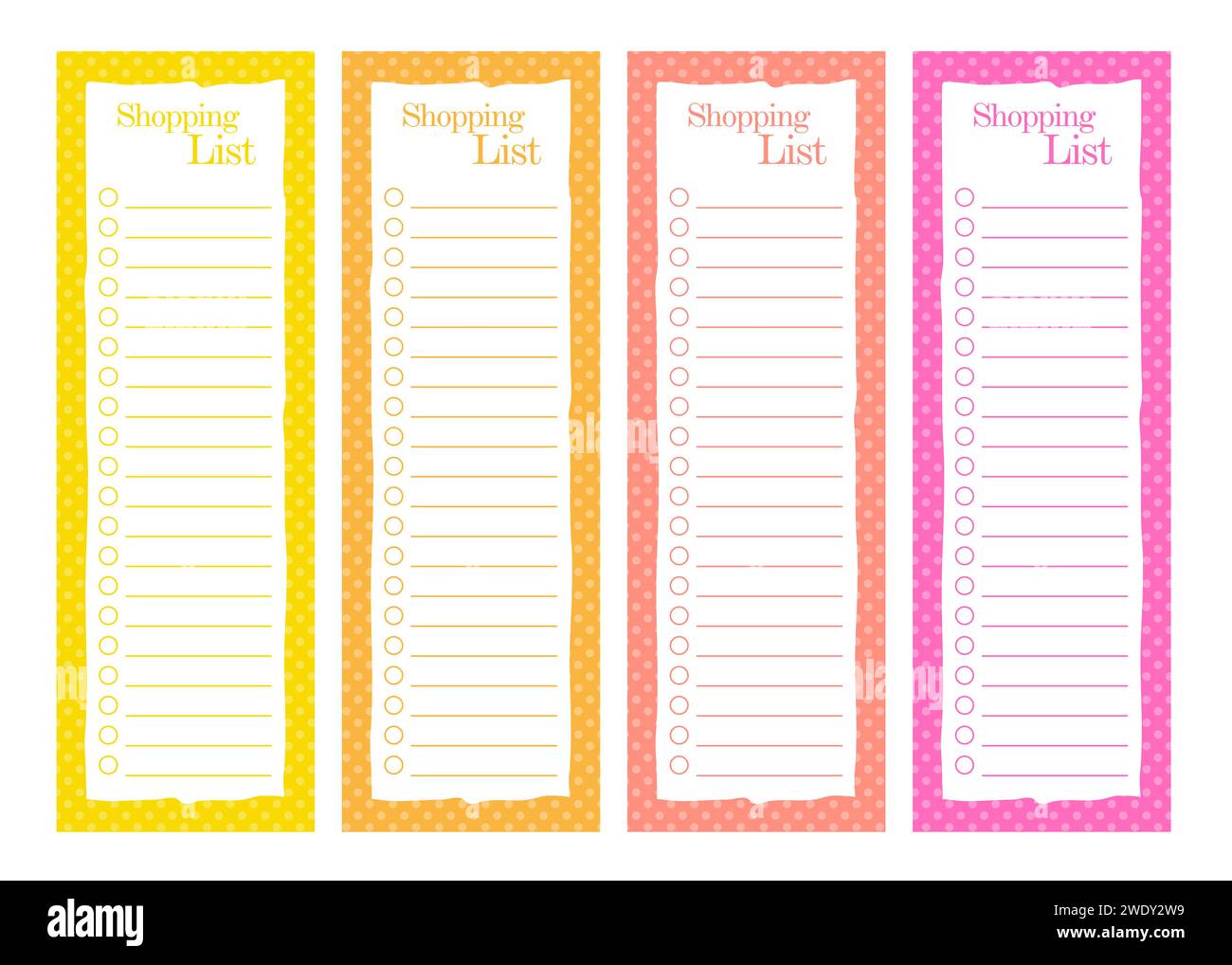 Grocery Shopping list template, printable format A4 Stock Vector Image ...