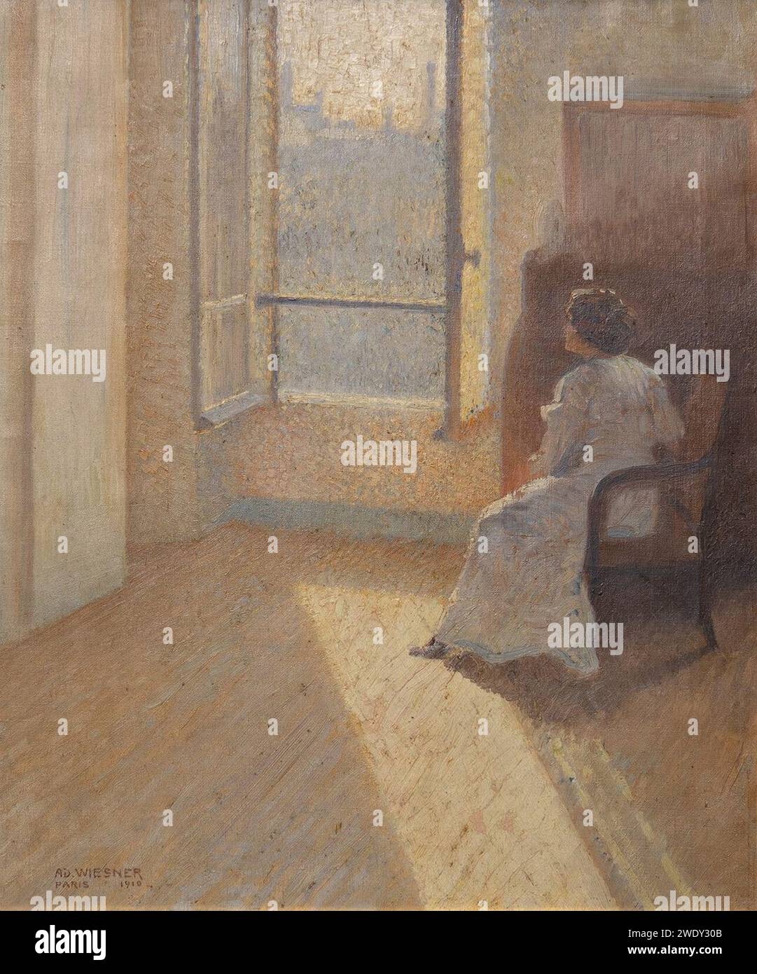 Adolf Wiesner Žena u okna Stock Photo - Alamy