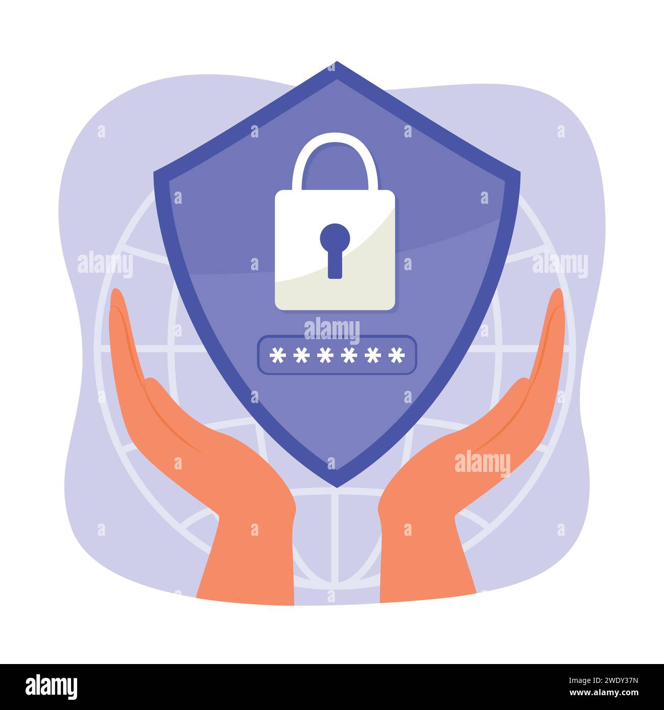 Human Hand with Digital Security Protection Shield Symbol for Cyber ...