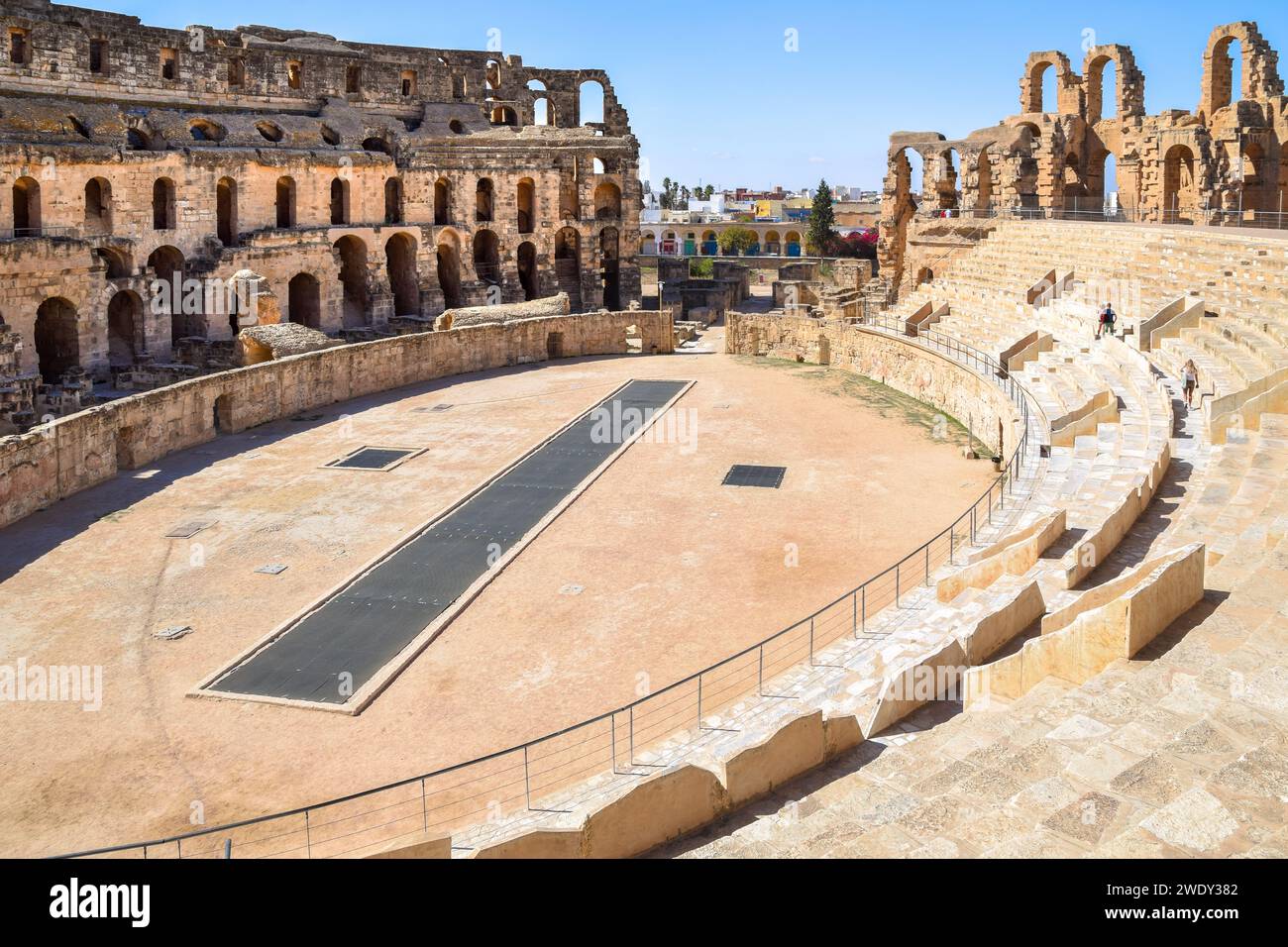 he ruins of ancient roman amphitheater in El-Jem. The largest colosseum ...