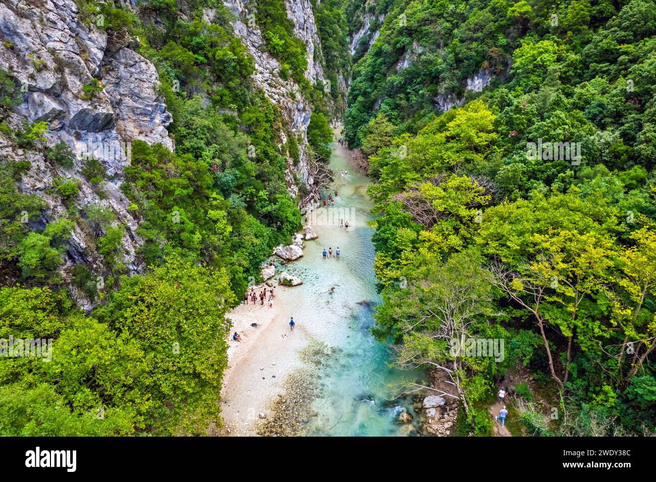 Aerial view of the Acheron springs, close to Glyki village, Thesprotia ...