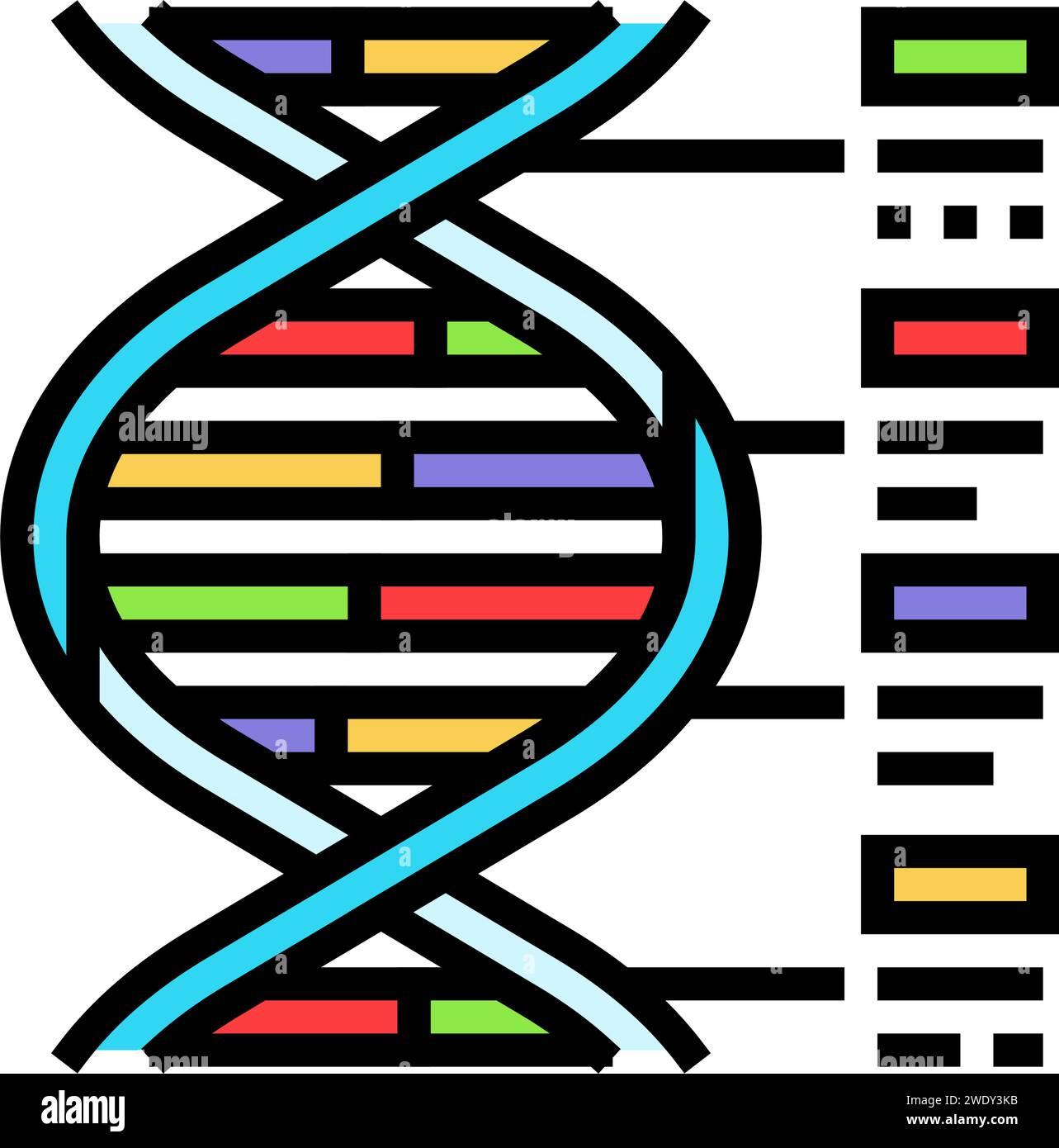 Biological Code Cryptogenetics Color Icon Vector Illustration Stock