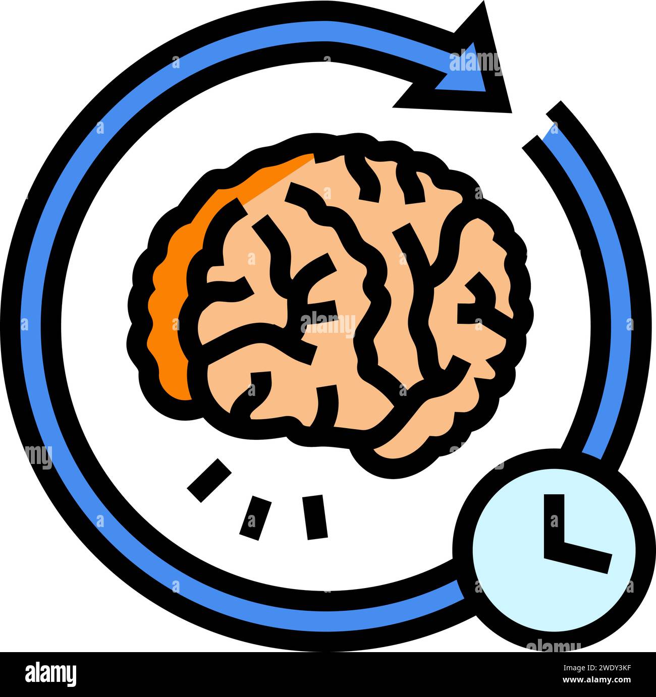 memory recall neuroscience neurology color icon vector illustration ...