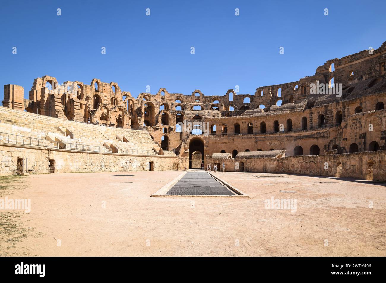 he ruins of ancient roman amphitheater in El-Jem. The largest colosseum ...