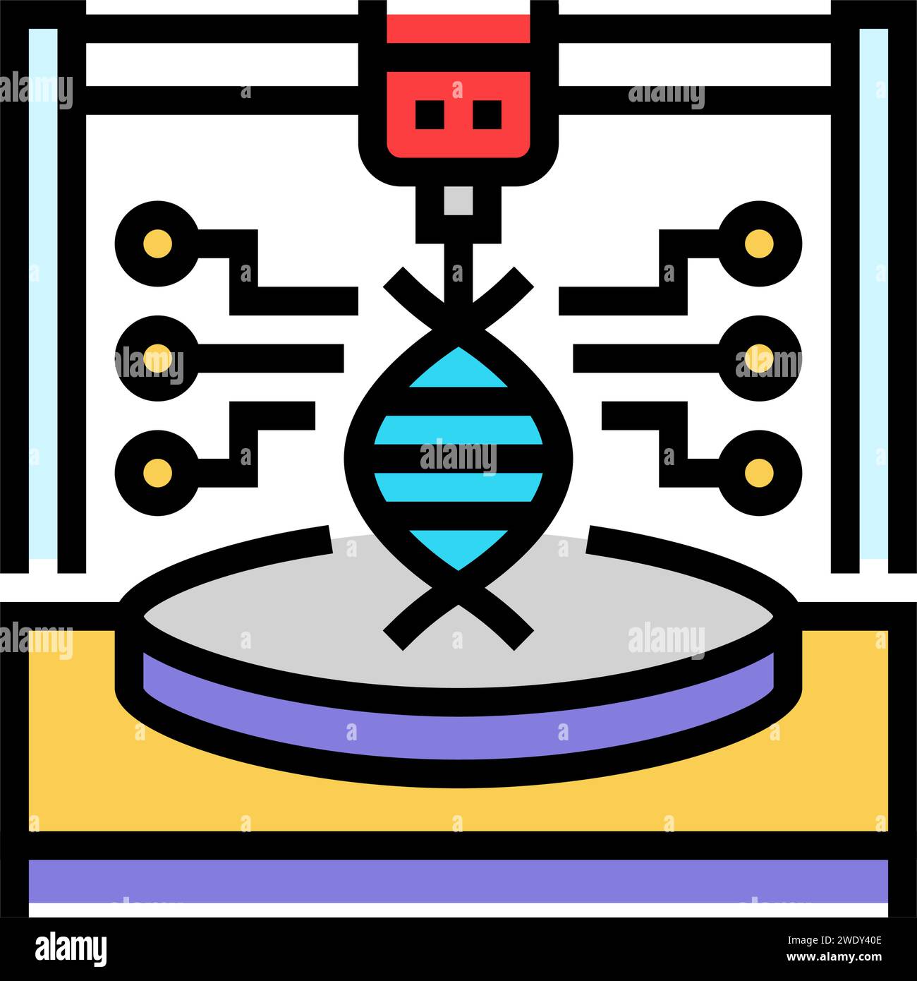 Synthetic Biology Cryptogenetics Color Icon Vector Illustration Stock
