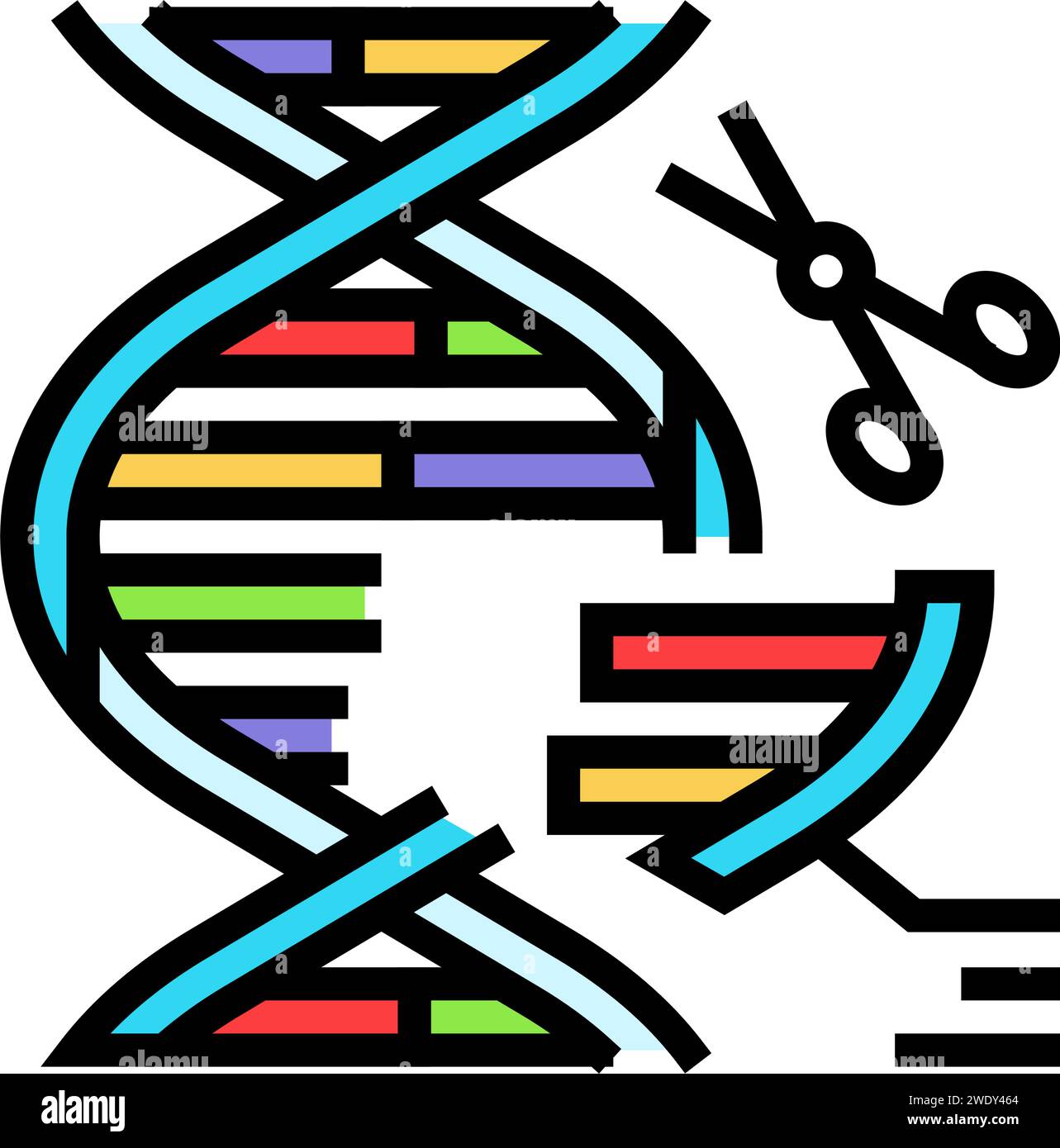 genome editing cryptogenetics color icon vector illustration Stock ...
