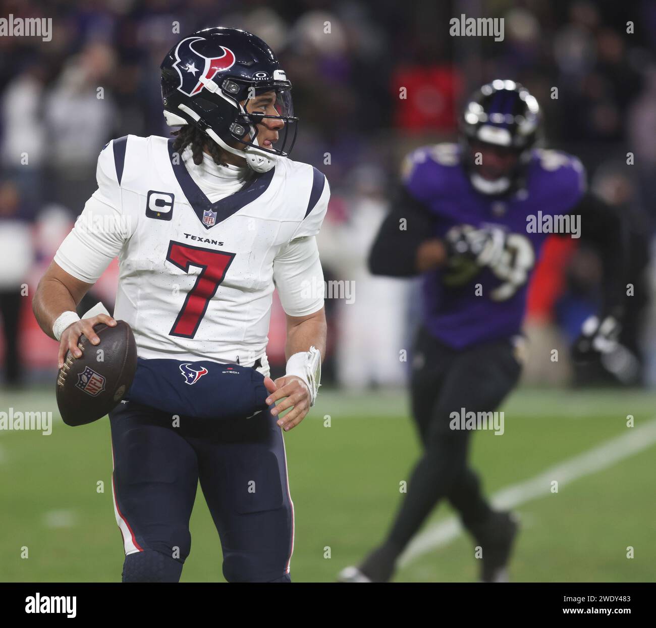 January 20, 2024: Houston Texans QB C.J. Stroud (7) in action during the AFC divisional playoff ...