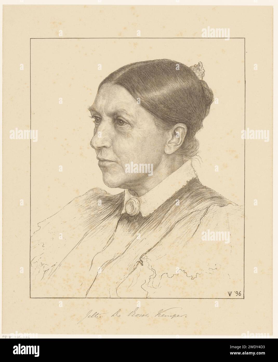 Portrait of Jeltje de Bosch Kemper, Jan Veth, 1896 print paper ...