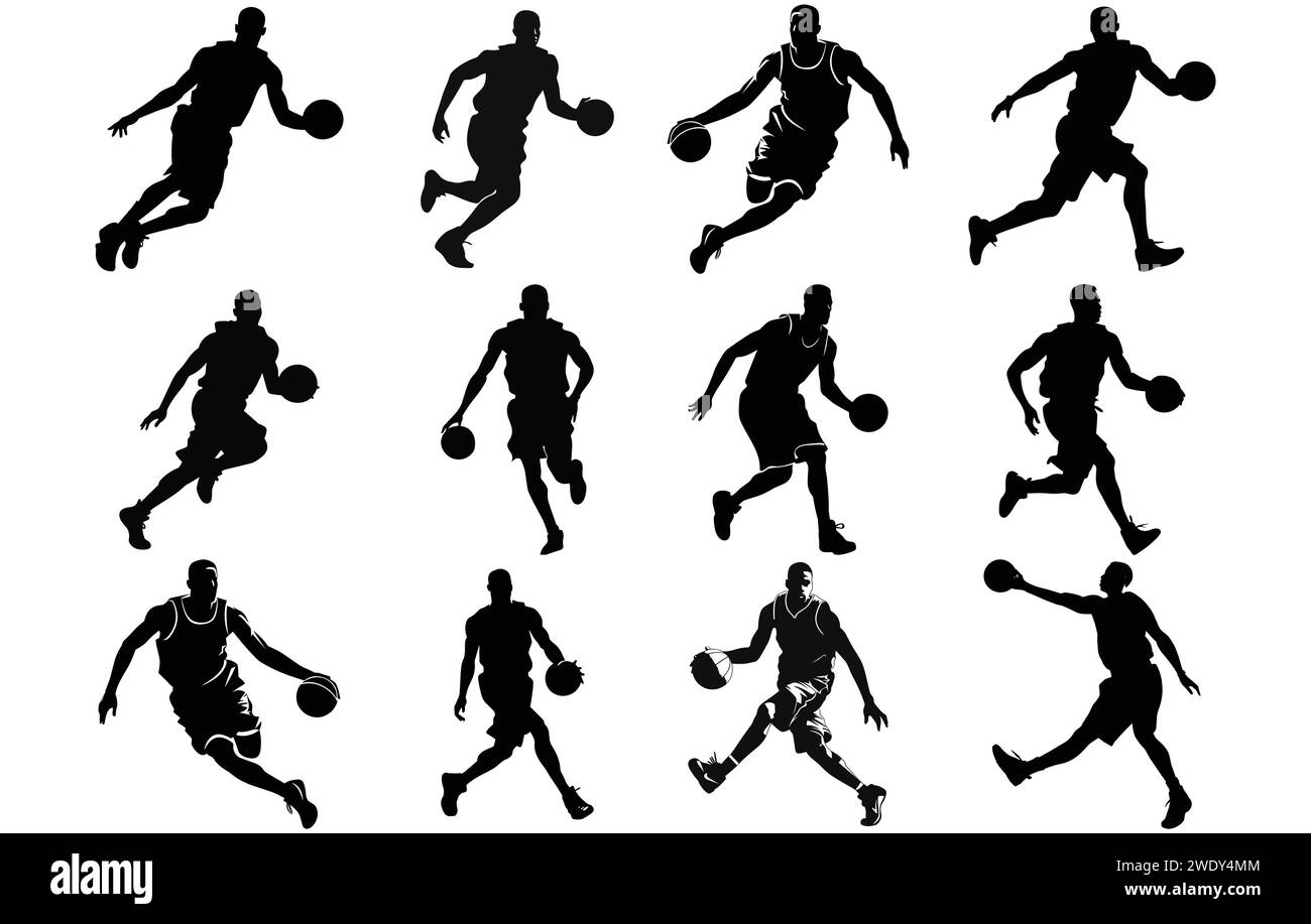 Shooting basketball silhouette Stock Vector Images - Alamy
