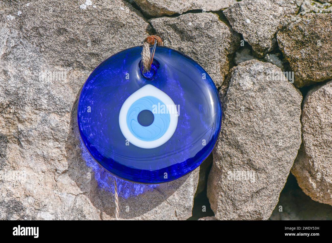 oriental good luck talisman on a stone in winter in Cyprus 1 Stock ...