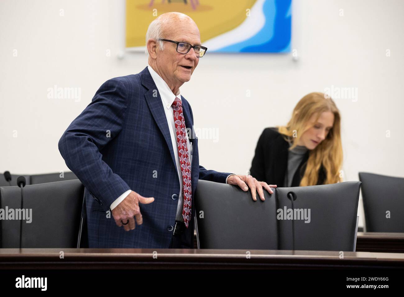 Florida State Sen. Dennis Baxley is seen during a hearing at the ...