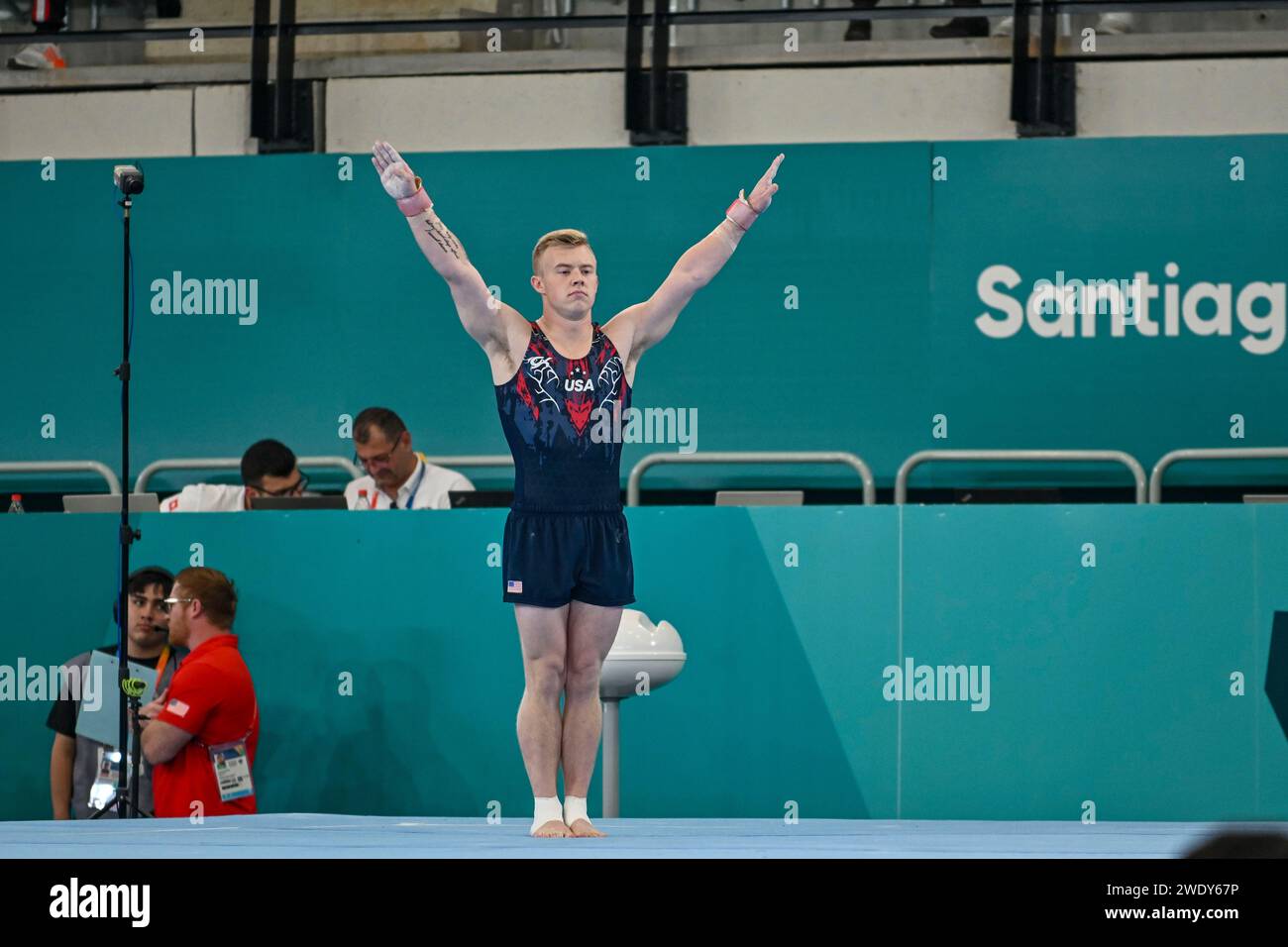 Santiago, Chile, October 23, 2023, Cameron Bock (USA) during Gymnastics ...