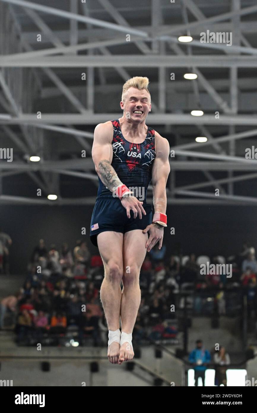 Santiago, Chile, October 23, 2023, Cameron Bock (USA) during Gymnastics ...