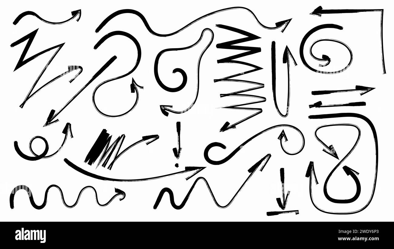 Different brush drawn charcoal arrows seamless pattern. Bold lightning ... Different brush drawn charcoal arrows seamless pattern. Bold lightning ...