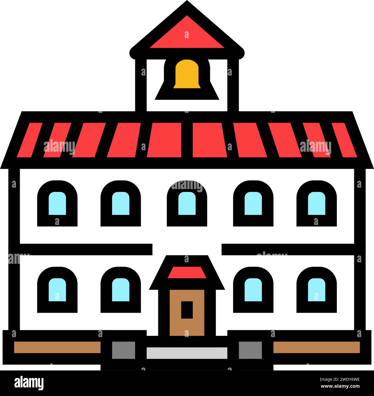 outside school building color icon vector illustration Stock Vector ...