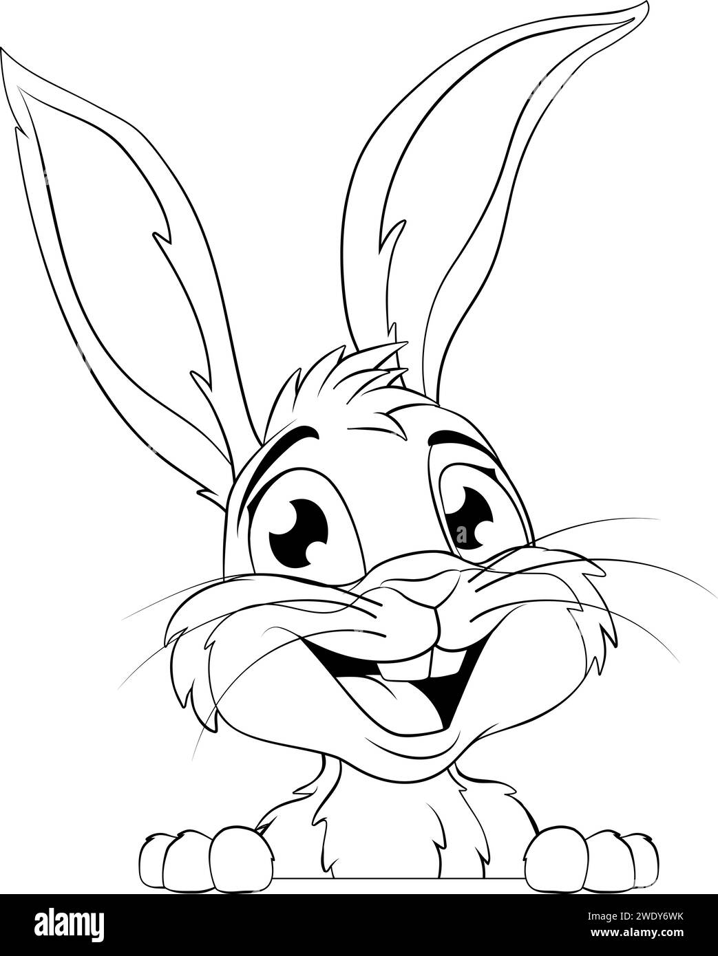 Easter Bunny Rabbit Peeking Around Sign Cartoon Stock Vector Image ...